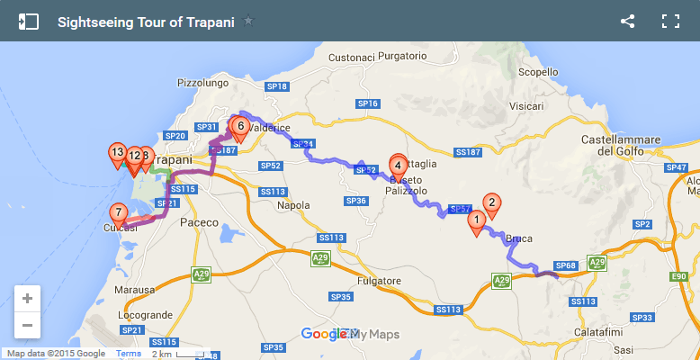 Pizza Napule Trapani Sicily Map